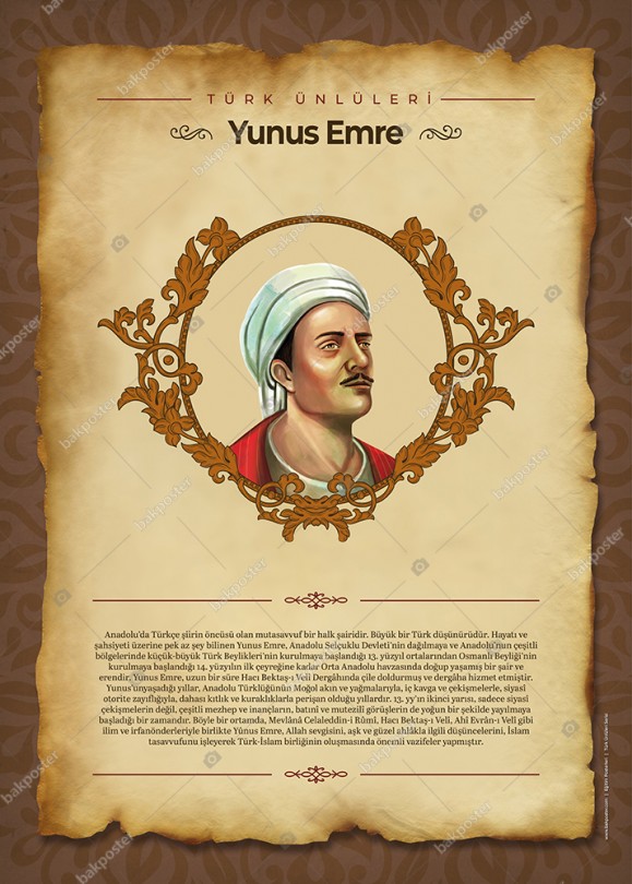 Yunus Emre Türk Ünlüleri Okul Posteri Serisi